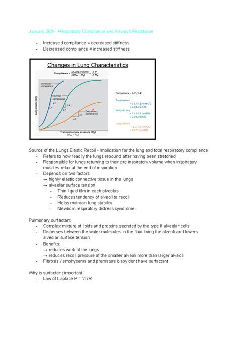 lec 7 lecture notes january 20th respiratory compliance and