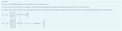 Solved In Each Of The Following Determine If The Given Set Chegg
