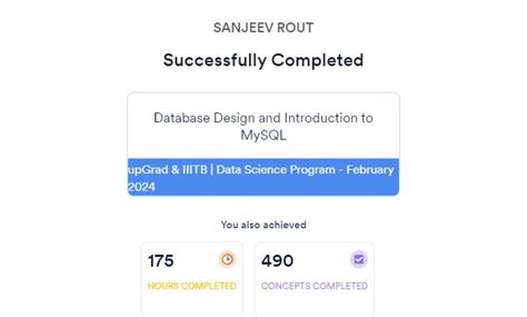 Sanjiv A On Linkedin Databasedesign Mysql Sql Milestoneachievement