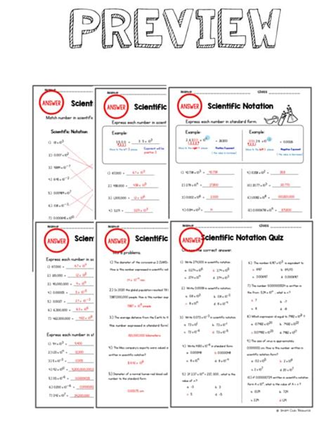 Scientific Notation Introduction Worksheets Knowledge Sheets And Quiz
