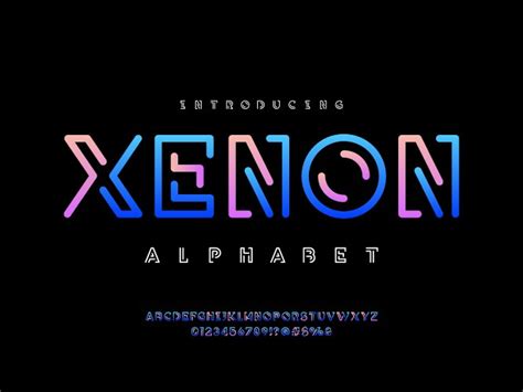 Colorful Neon Contour Alphabet Vivid Linear Vector Image