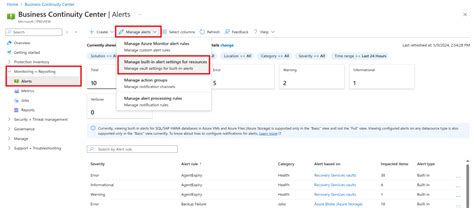 Azure Site Recovery Dashboard Und Integrierte Warnungen Azure Site Recovery Microsoft Learn