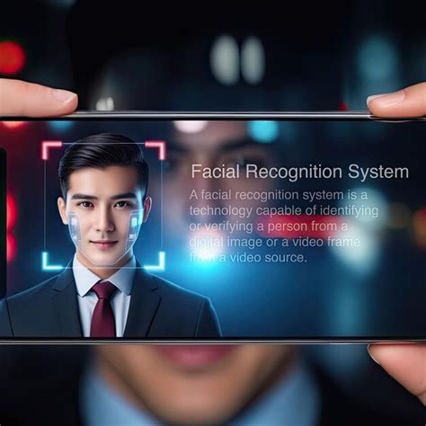 Premium Photo Male Demonstrating Facial Recognition Technology