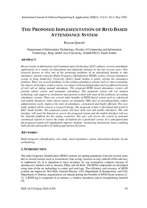 Pdf The Proposed Implementation Of Rfid Based Attendance System