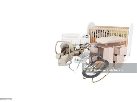 아기 흰색 배경 에 대한 기저귀 테이블 안락 의자를위한 가구 의 자 식 가구 의 3d 렌더링 없음 그림자 0명에 대한 스톡 사진