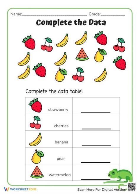 Data Handling Counting Fruits Worksheets Interactive In 2024 Math