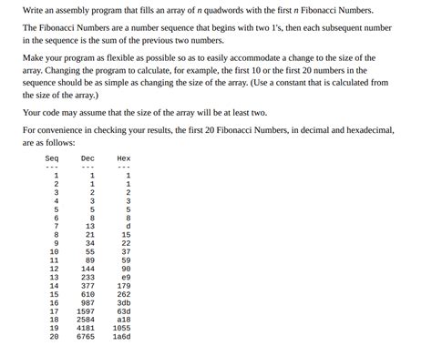 Solved Write An Assembly Program That Fills An Array Of N