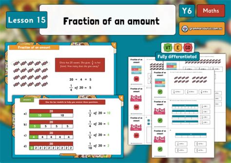 Year 6 Fractions Fraction Of An Amount Lesson 15 Grammarsaurus Australia
