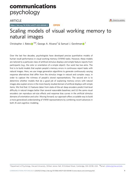 Pdf Scaling Models Of Visual Working Memory To Natural Images