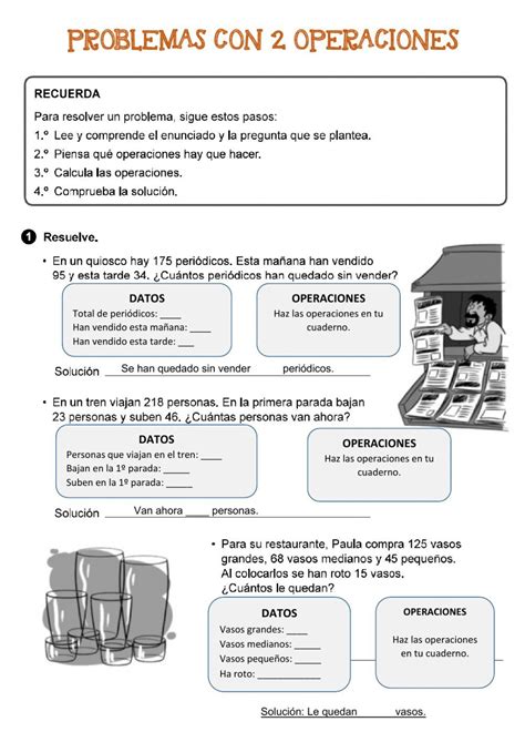 Problems With Two Operations Interactive Sheet