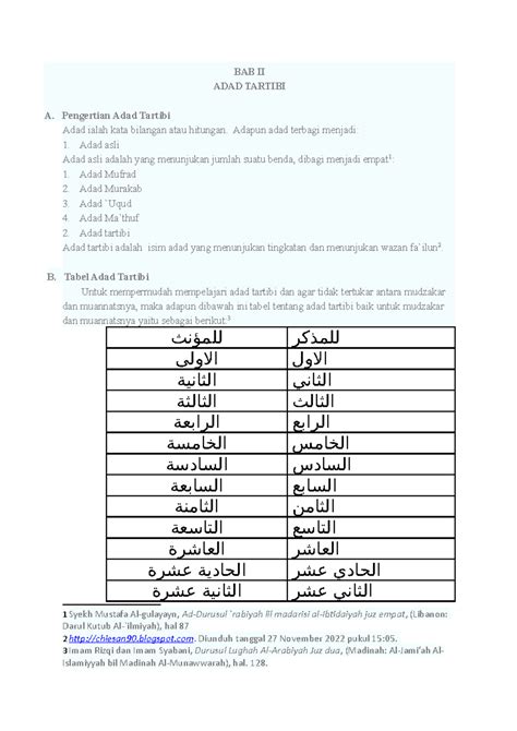 Adad Asli Dan Tartib Semoga Bermanfaat Bab Ii Adad Tartibi A Pengertian Adad Tartibi Adad
