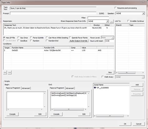 bethesda tutorial dialogue the creationkit wiki