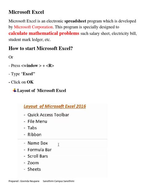 excel introductions pdf spreadsheet microsoft excel