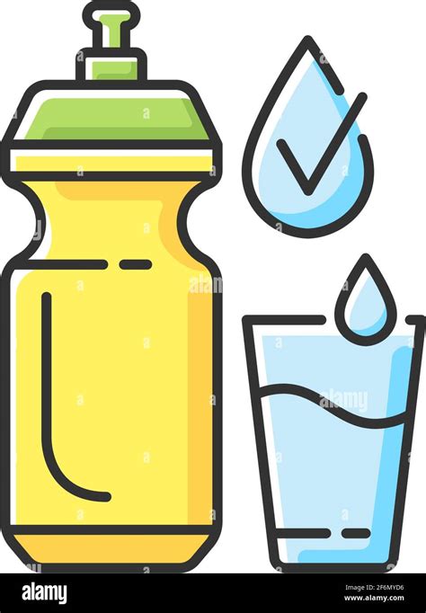 Drinking Enough Water Rgb Color Icon Stock Vector Image And Art Alamy