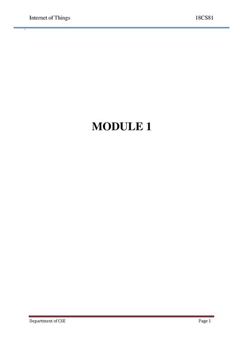 IOT Module Notes VTU MODULE What Is IoT IoT Is A Technology Transition In Which Devices