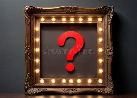A Question Mark In A Old Vintage Classic Wooden Frame Stock