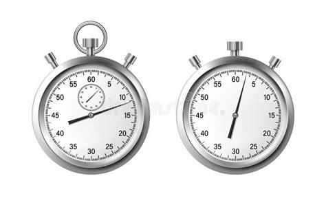 Classic Timer Or Stopwatch With Buttons Stock Vector Illustration Of