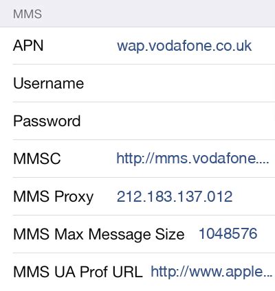 Vodafone Apn Settings For Ios Apn Settings Uk