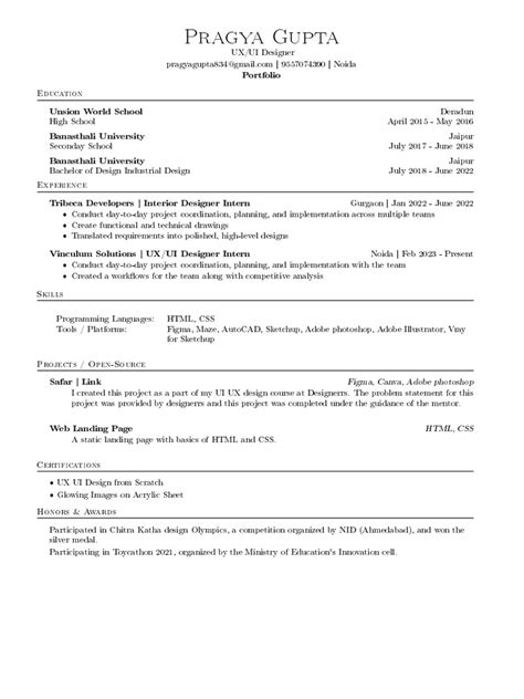 pragya s resume hackerresume pdf computing web development