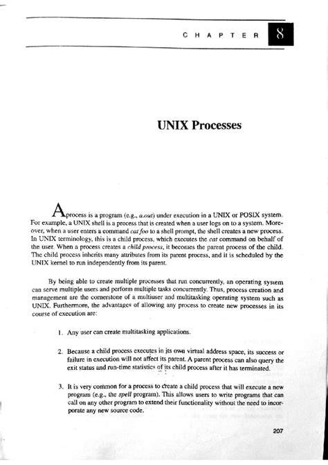 Chapter 8 Part 1 Unit 4 Part 1 Unix Processes Text Book Unix