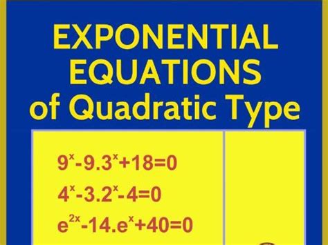 Exponential Equations Of Quadratic Type Typed Solutions Teaching