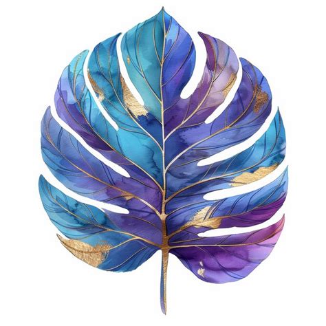 A Colorful Leaf With A Peacock Feather On It Premium Ai Generated Image