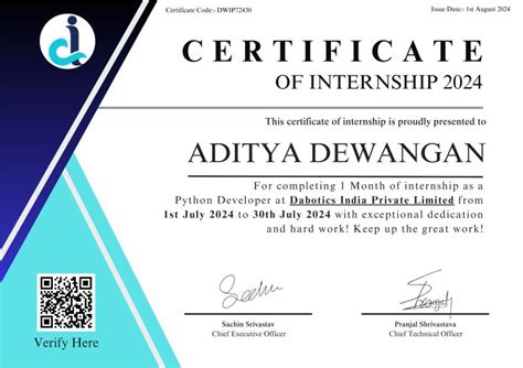 Aditya Dewangan On Linkedin Virtualinternship Daboticsindiapvt