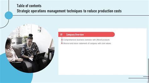 Strategic Operations Management Techniques To Reduce Production Costs