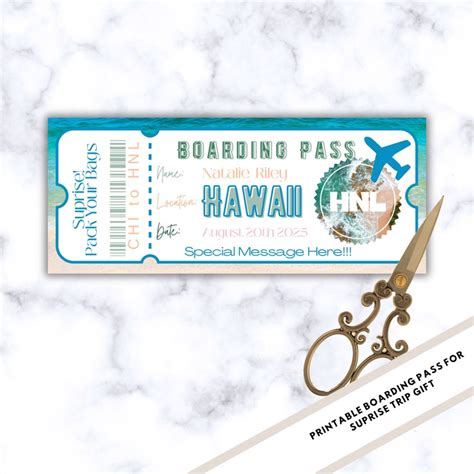 Editable Boarding Pass Template Suprise Trip Boarding Pass Customizable Plane Tickets Airplane