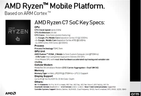 Amd Ryzen C7 An Arm Cortex X1 A78 A55 Processor With Mediatek 5g Modem Leak Cnx Software