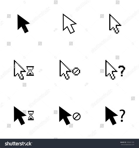 Vector Black Mouse Cursor Icons Set Stock Vector Royalty Free Shutterstock