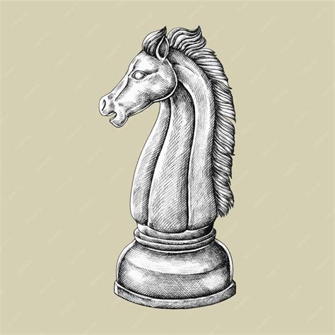 Premium Vector Hand Drawn Chess Knight Illustration