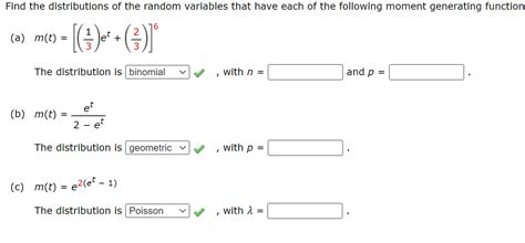 Solved Find The Distributions Of The Random Variables That Chegg