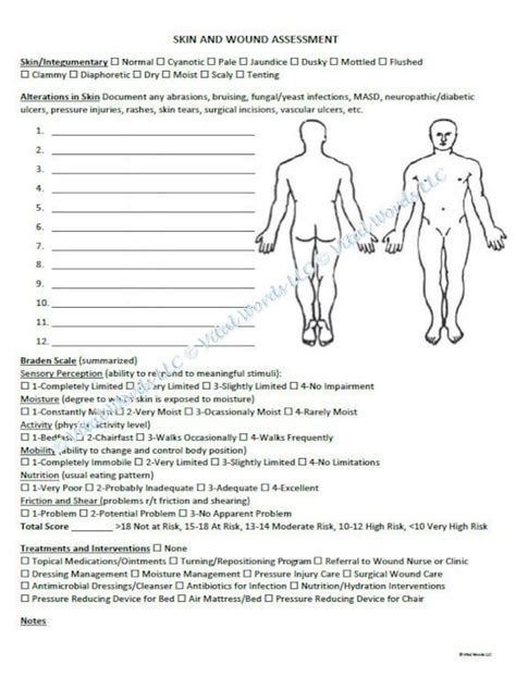 Braden Skin Score Chart