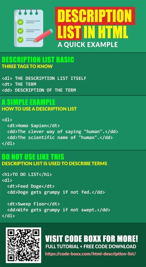 How To Use The Html Description List Artofit