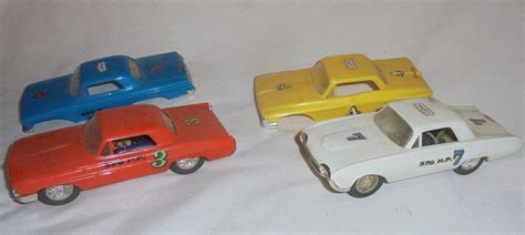 Vintage 1963 Eldon Slot Cars 4 Bodies 2 Chassis 132 Scale 1956242095