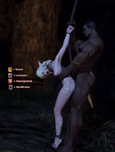 Rule 34 3d Ahe Gao Au Ra Bound Breasts Captured Dark Skinned Male Dark Skin Debuff Defeated