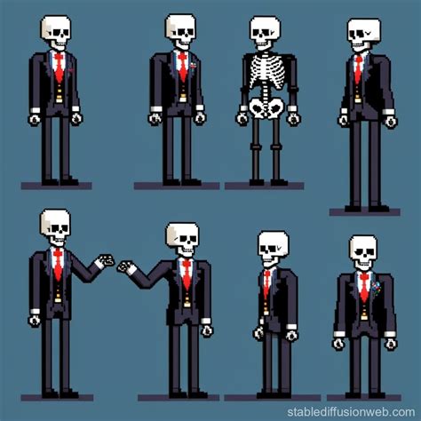 Skeleton In Suit Sprites Prompts Stable Diffusion Online