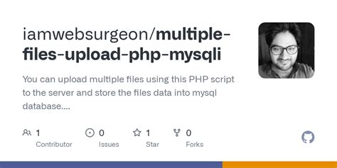 Github Iamwebsurgeonmultiple Files Upload Php Mysqli You Can Upload Multiple Files Using