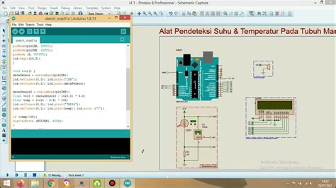 Sensor Suhu Menggunakan Arduino Uno Di Aplikasi Proteus Youtube