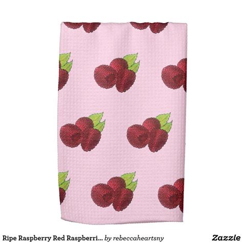 Raspberry Red Raspberries Print Kitchen Towel
