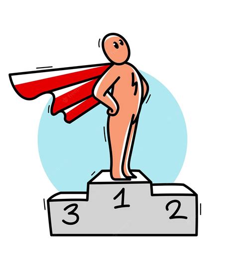 Premium Vector Funny Cartoon Man Standing Confident On A Pedestal