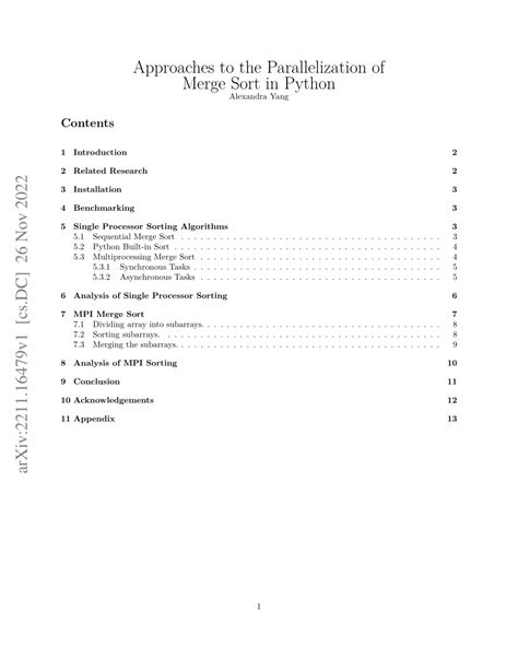 Pdf Approaches To The Parallelization Of Merge Sort In Python