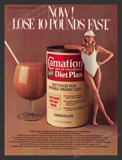 Carnation Do It Yourself Diet Plan Shakes 1980s Print Advertisement Ad