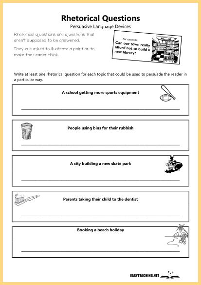 Rhetorical Questions Persuasive Devices • Easyteaching