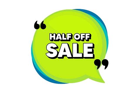 Half Off Sale Special Offer Price Sign Vector Stock Illustration