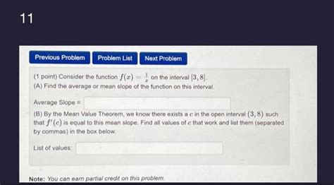 solved consider the function f x 1x on ﻿the interval
