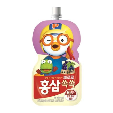 뽀로로 쏙쏙 홍삼 포도 100ml X 20개입 홈플러스 택배배송