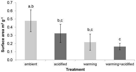 Effects Of Warming Andor Acidification On Shell Surface Area Shell