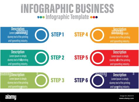 Six 6 Steps Or Six 6 Option Timeline Infographic Vertical Colorful Comet Shape With Empty Round